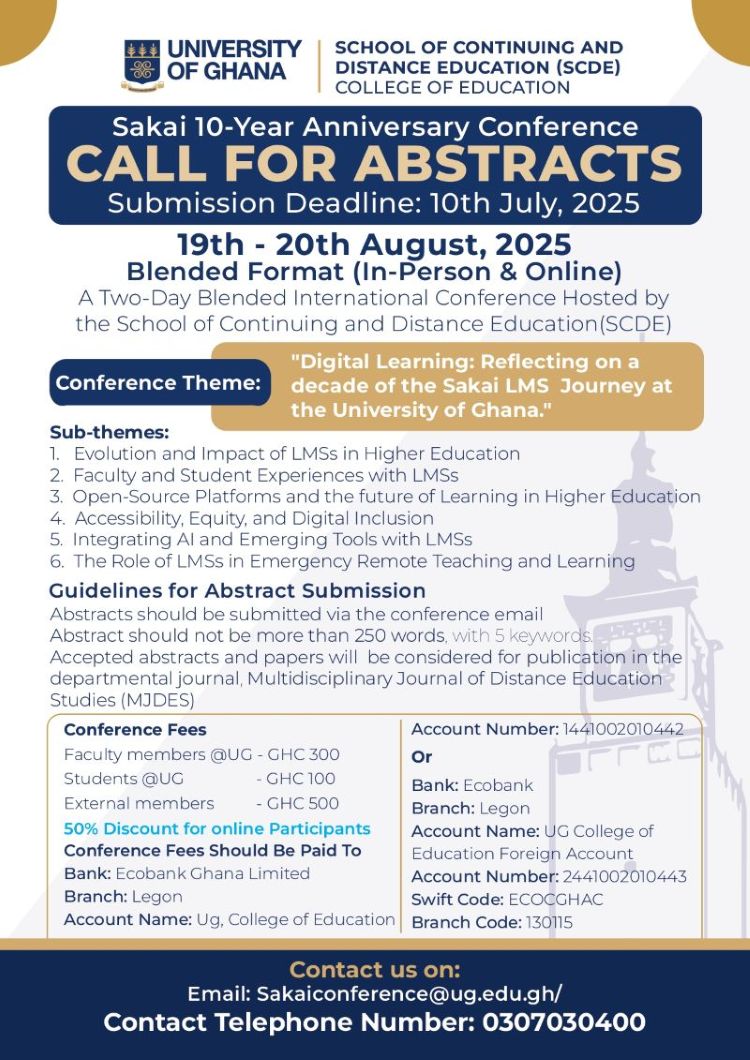 Call for Abstracts - Sakai 10-Year Anniversary Conference | College of ...